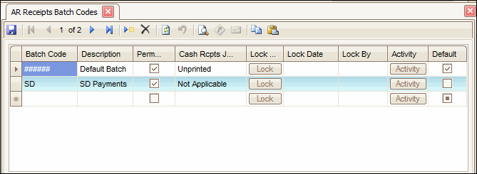 Receipts Batch Codes